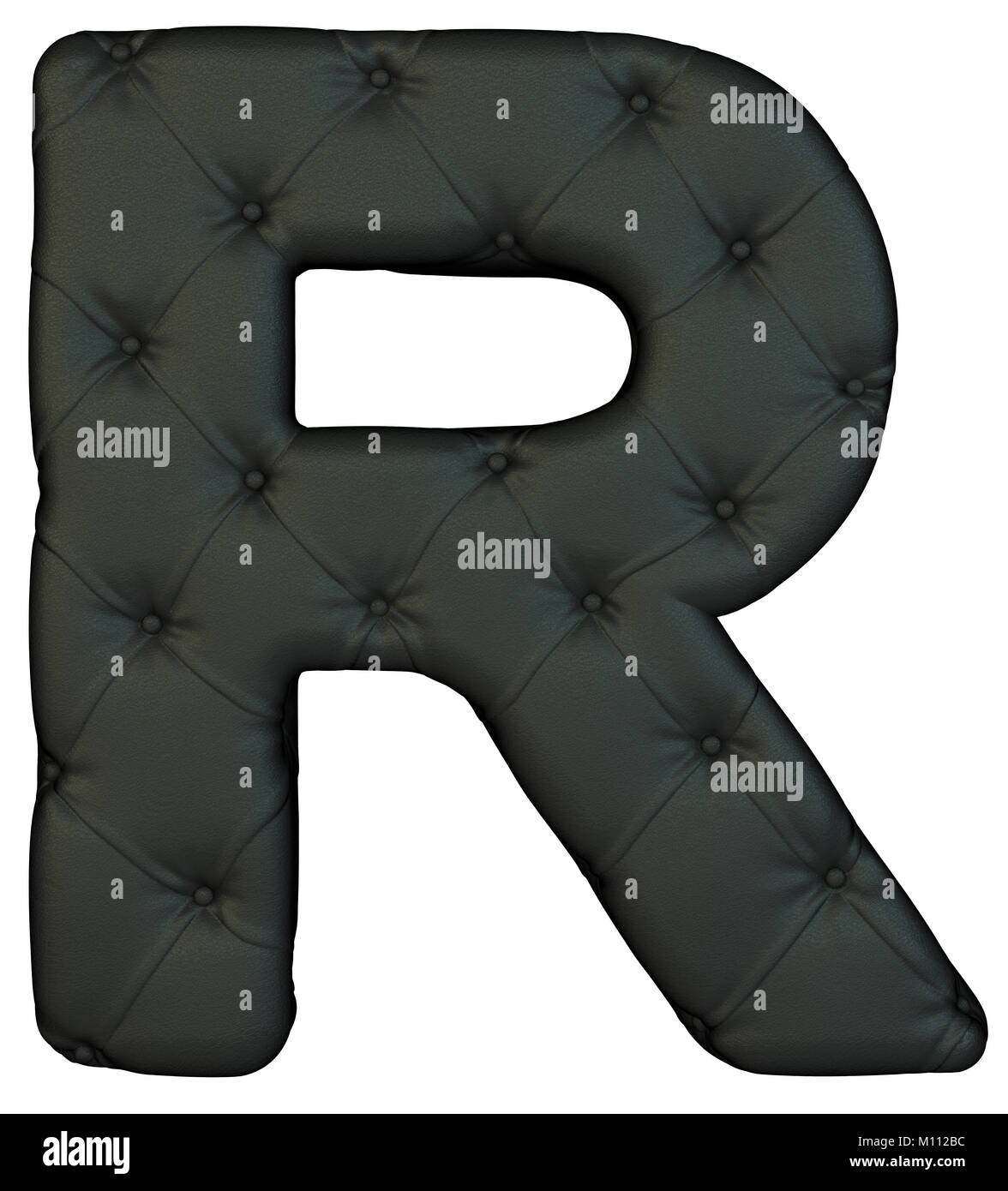 Luxury black leather font R letter isolated on white Stock Photo - Alamy