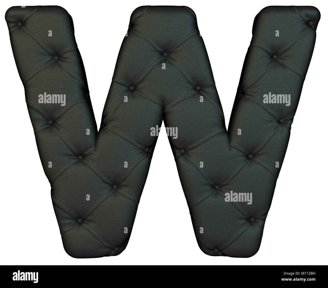 Luxury black leather font W letter isolated on white Stock Photo - Alamy