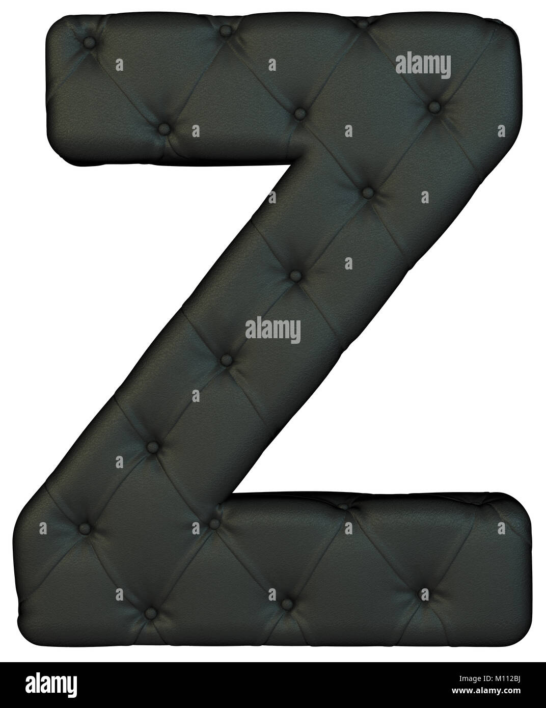Luxury black leather font Z letter isolated on white Stock Photo - Alamy