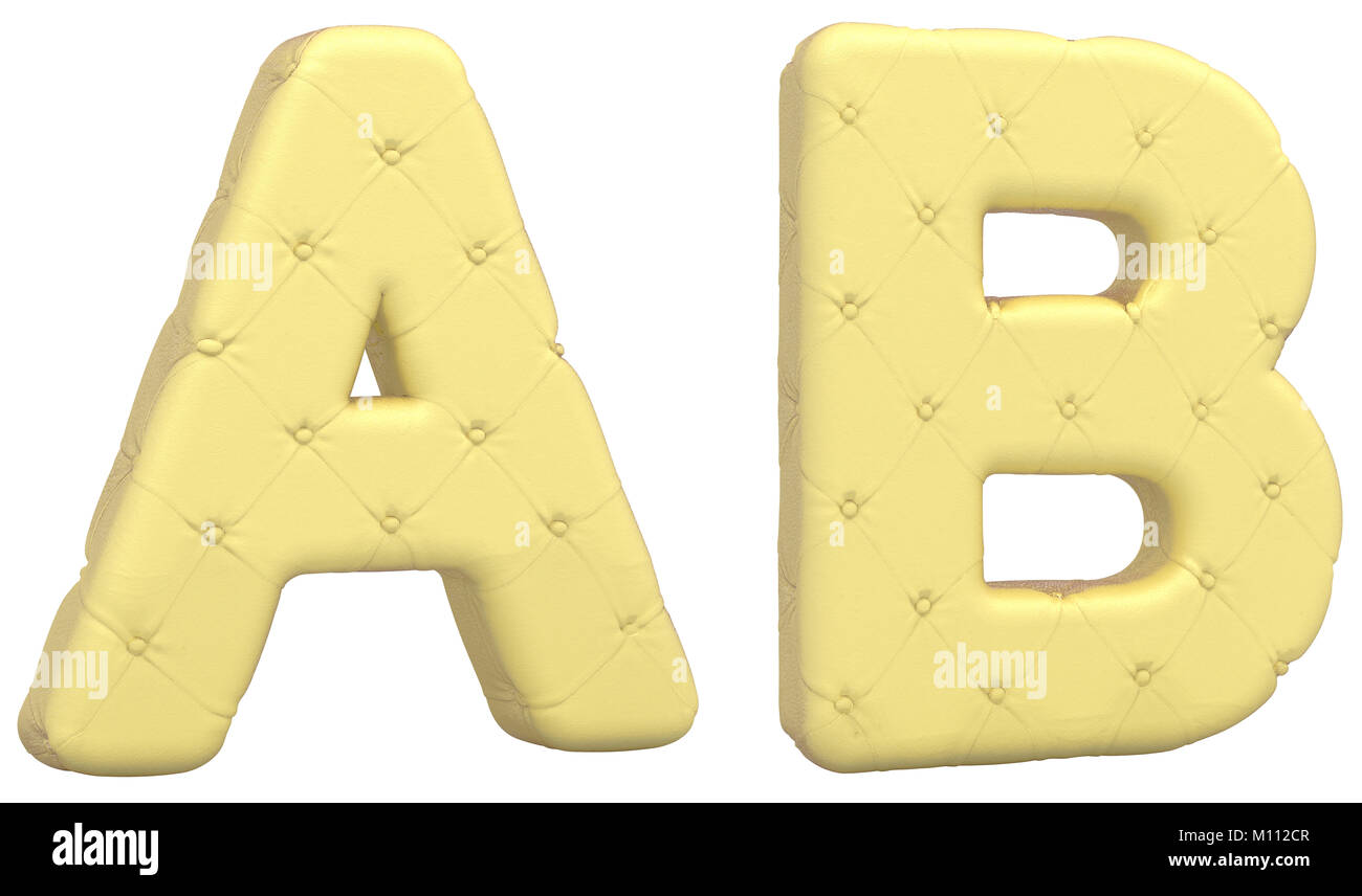 Luxury soft leather font A B letters isolated over white Stock Photo ...
