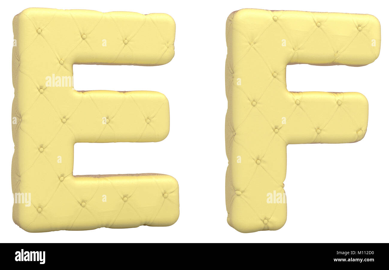 Luxury soft leather font E F letters isolated over white Stock Photo ...
