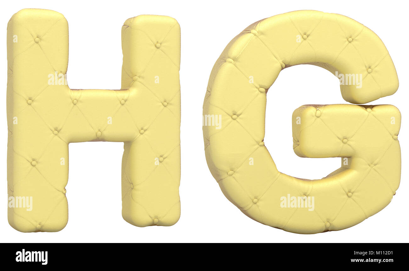 Luxury soft leather font H G letters isolated over white Stock Photo ...