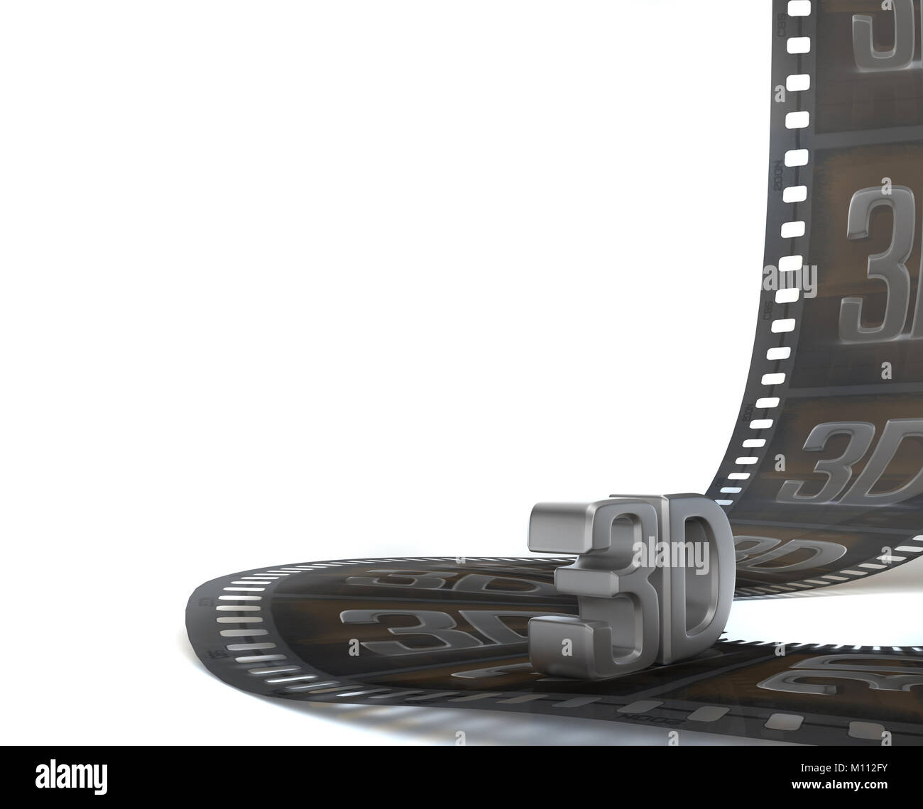 3D Television concept - film with letters over white Stock Photo - Alamy