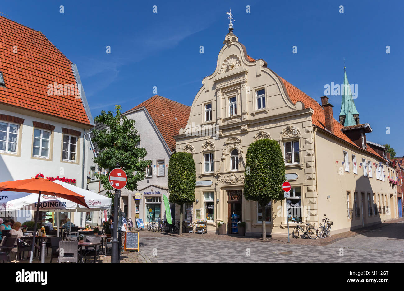 Historic book shop at a little square in Warendorf, Germany Stock Photo ...