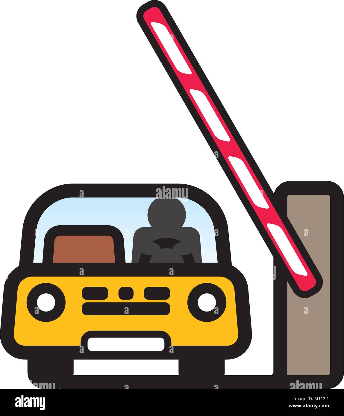 Car at Open Barrier Gate Stock Vector Image & Art - Alamy