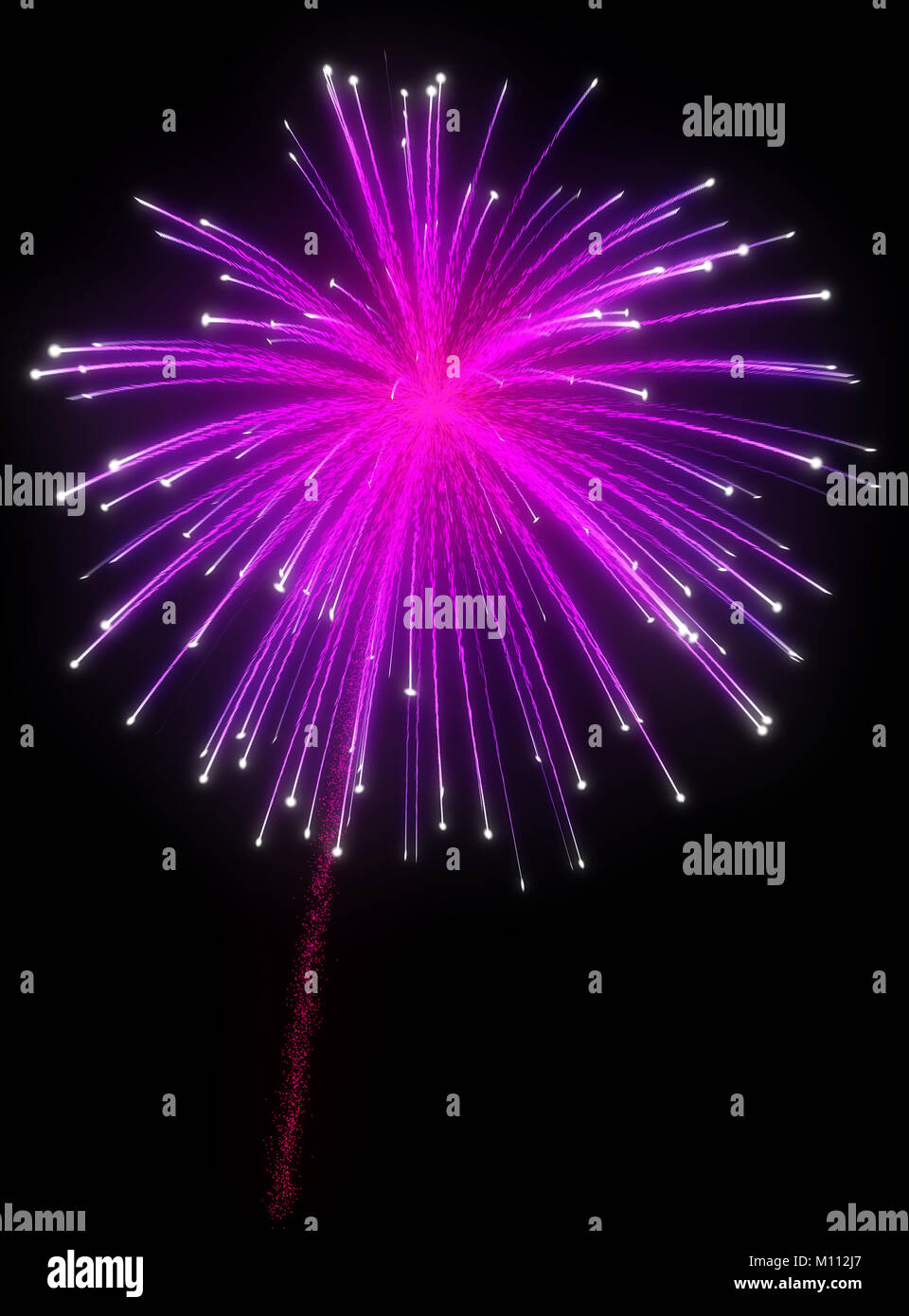 Festive purple fireworks at night over black background Stock Photo - Alamy