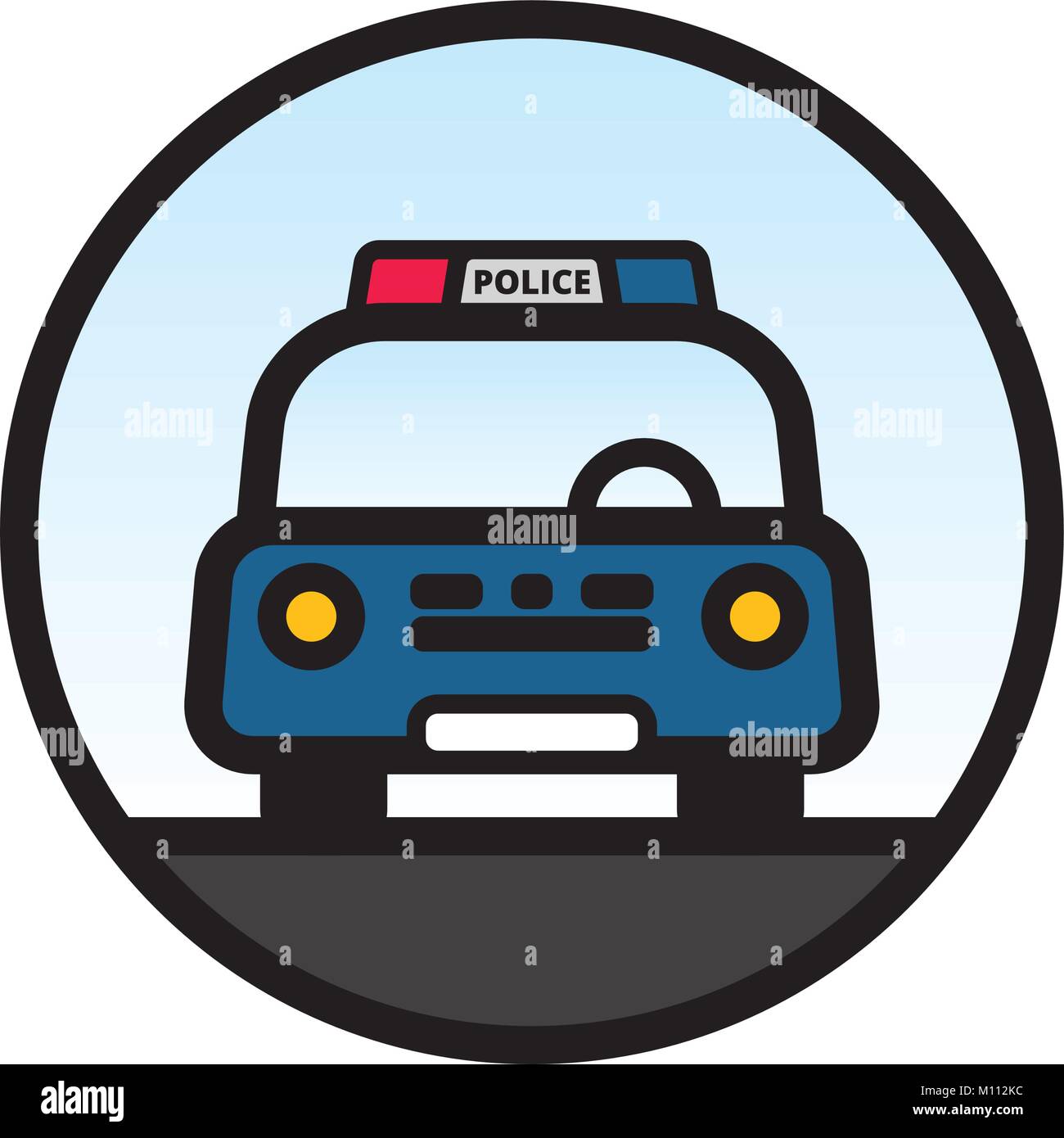 Blue Police Car Front view Stock Vector Image & Art - Alamy
