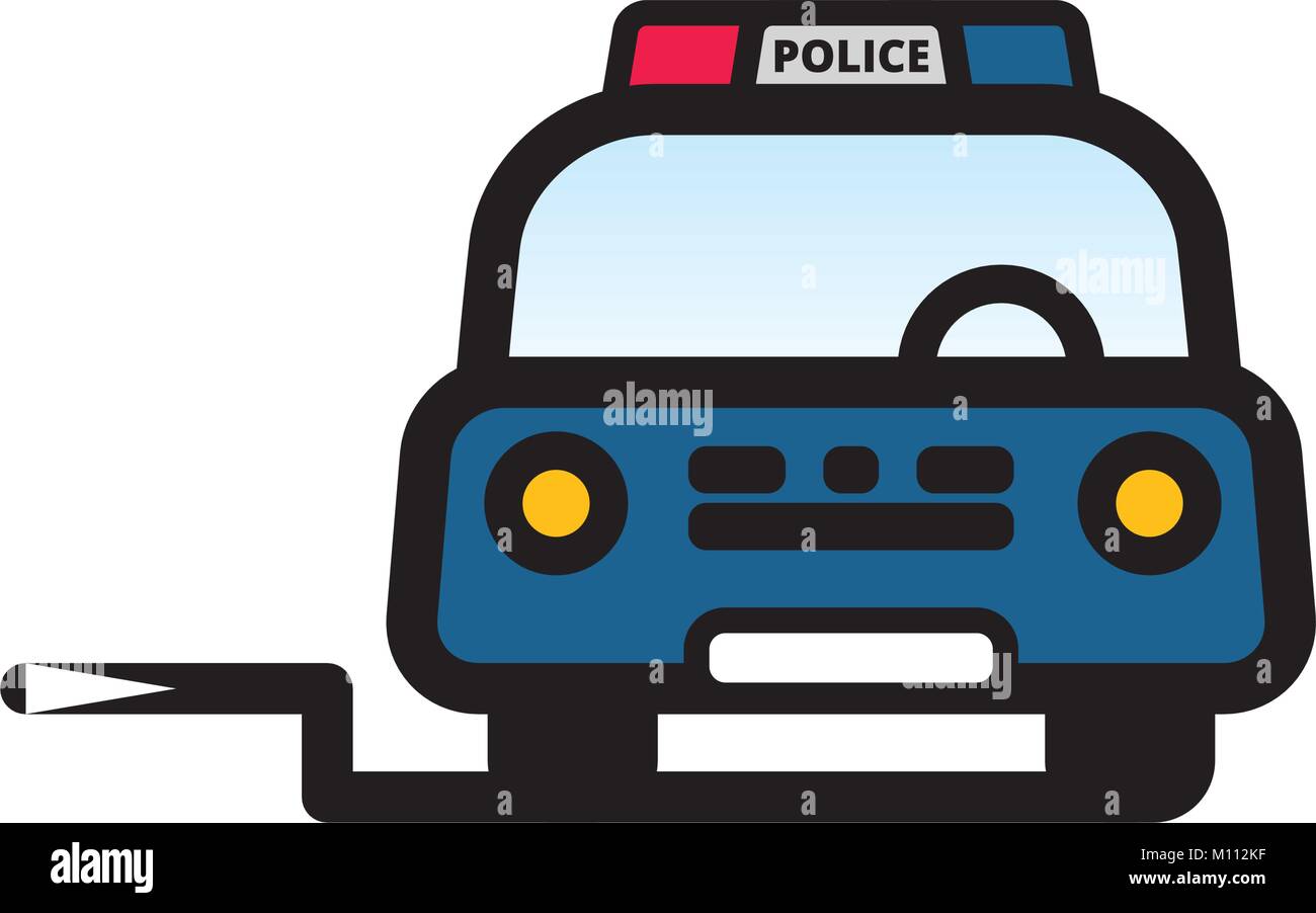 Blue Police Car Front view Stock Vector Image & Art - Alamy