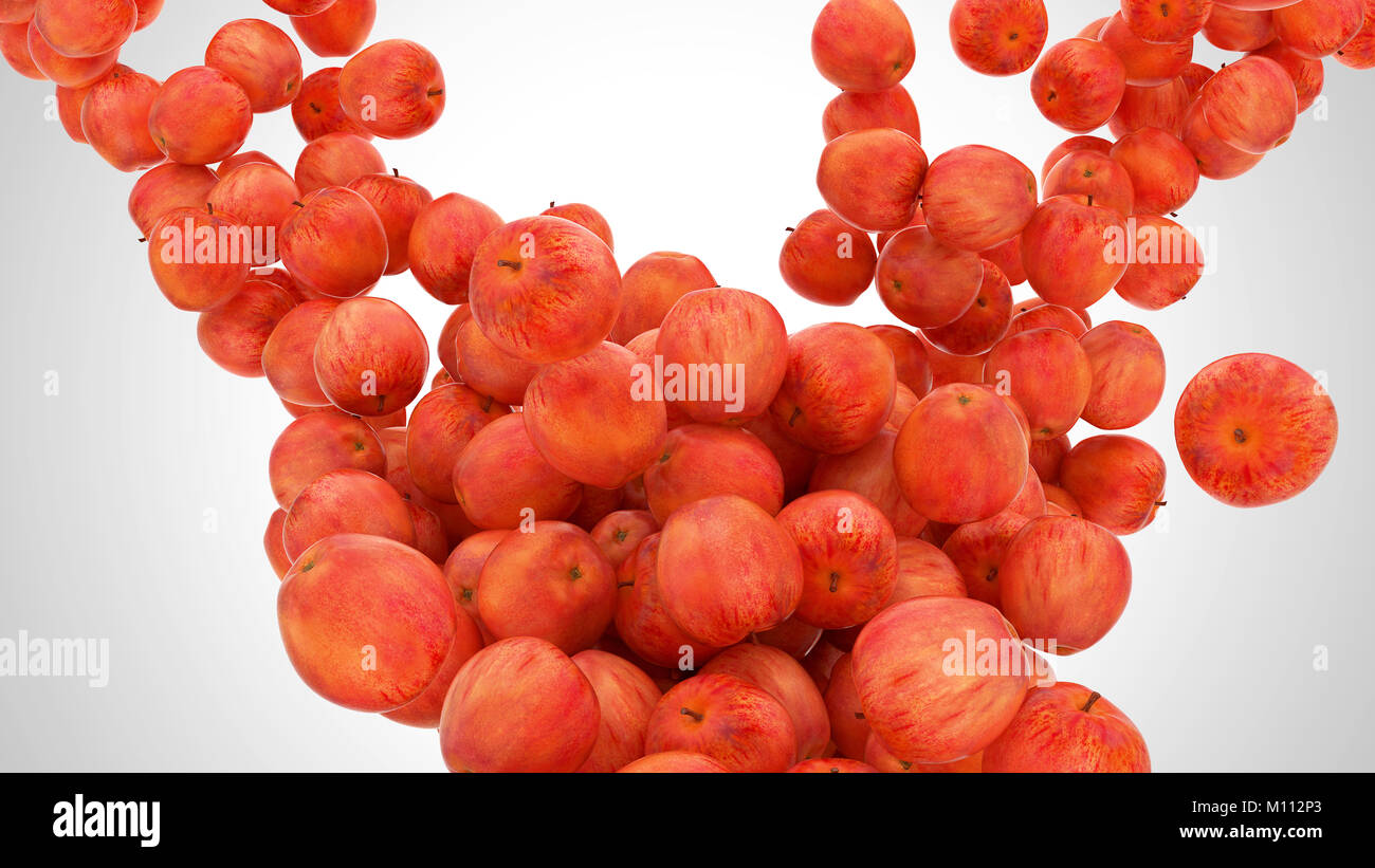 Large group of Ripe Red apples over grey background Stock Photo - Alamy