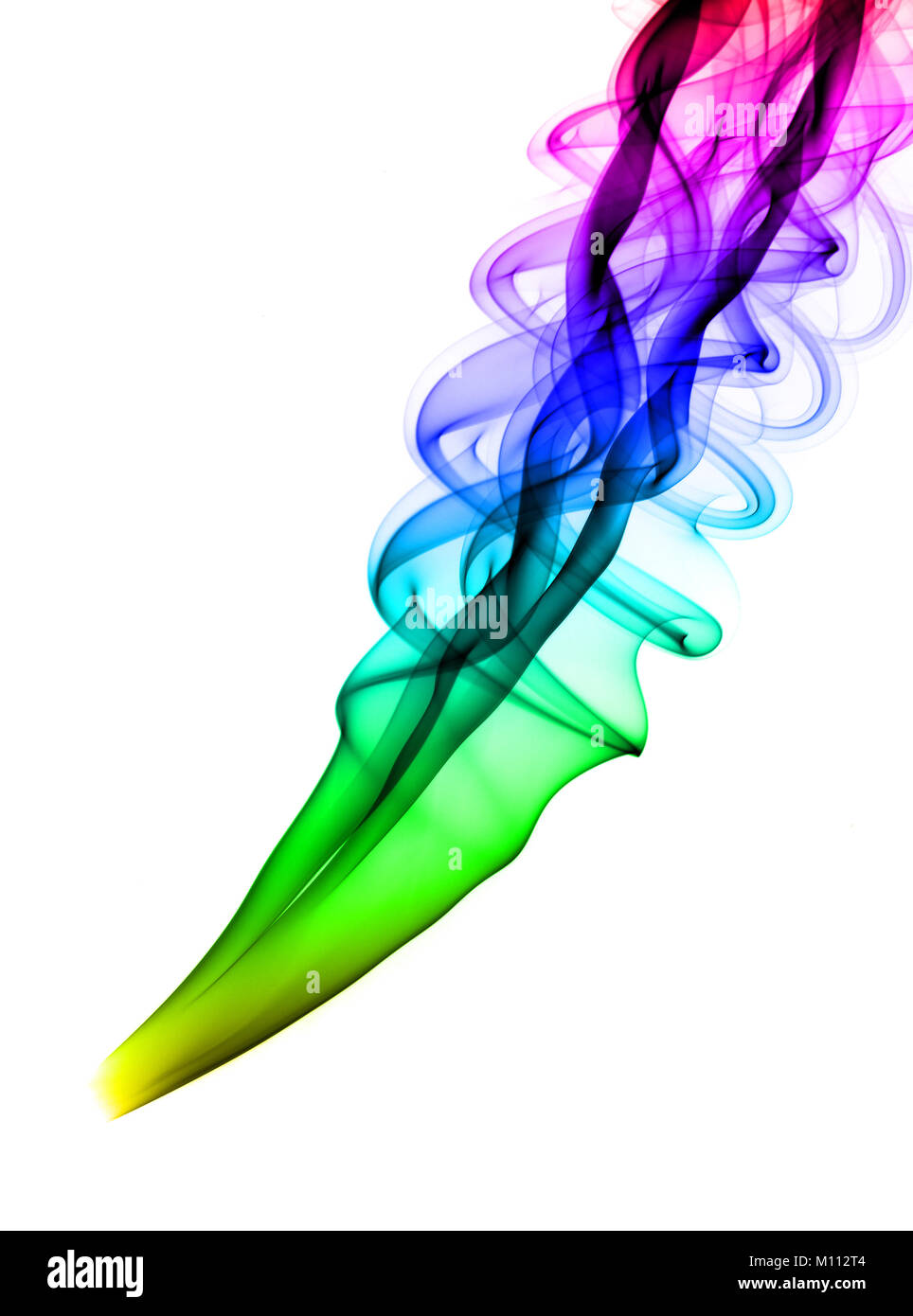 Abstract colorful smoke pattern over the white background Stock Photo ...