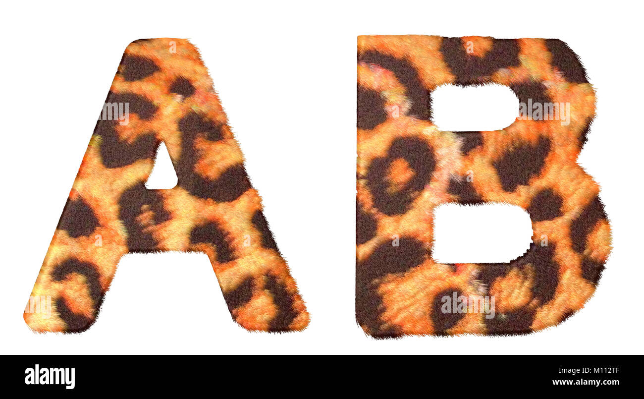 Leopard fur A and B letters isolated over white background Stock Photo ...