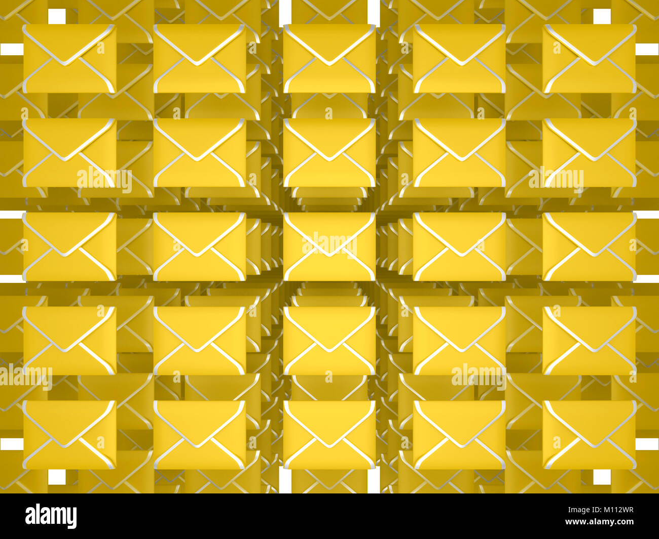 Mail and post - many unread letters over white background Stock Photo ...