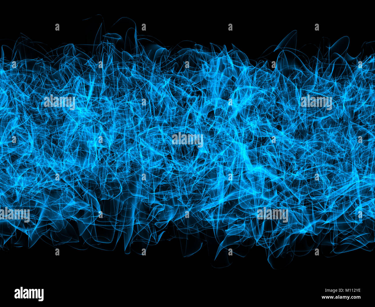 Complex blue abstract swirls over black background Stock Photo - Alamy