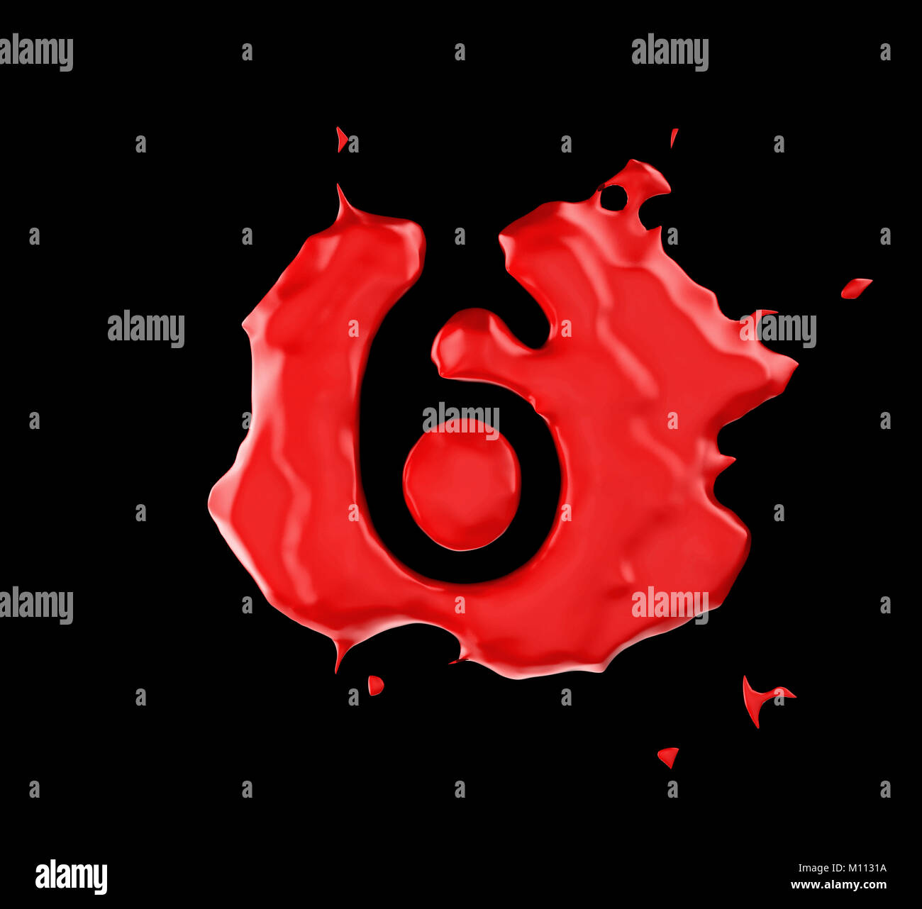 Red blob 6 figure over black background. Large resolution Stock Photo ...