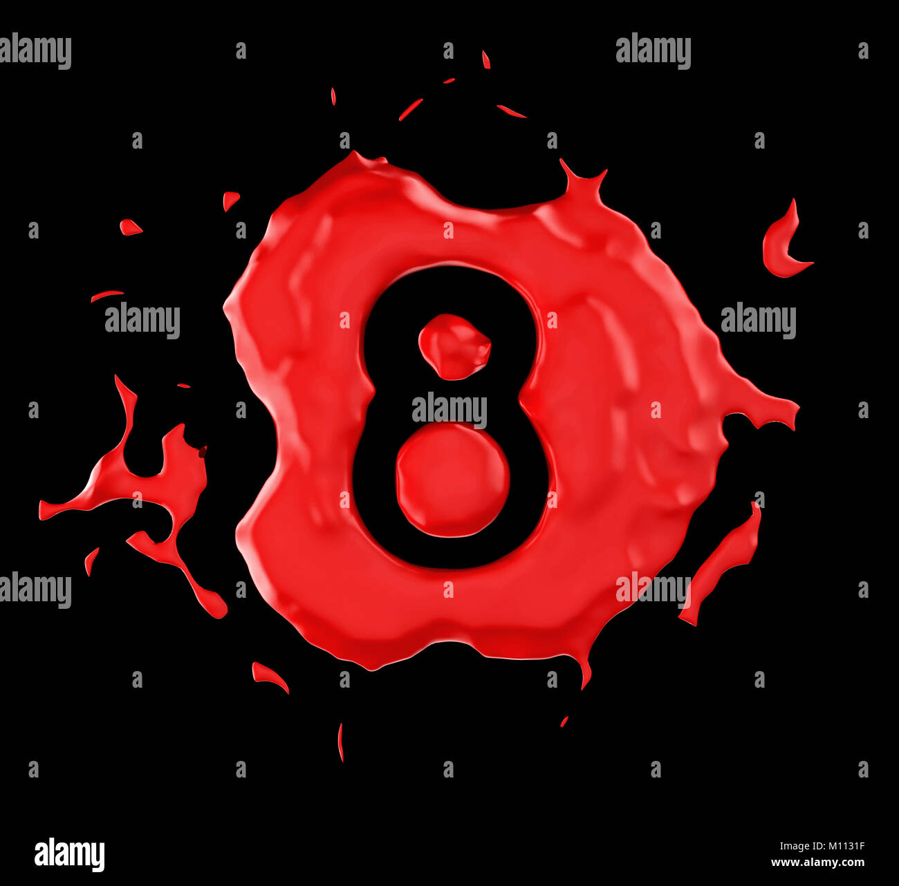 Red blob eight figure over black background. Large resolution Stock ...