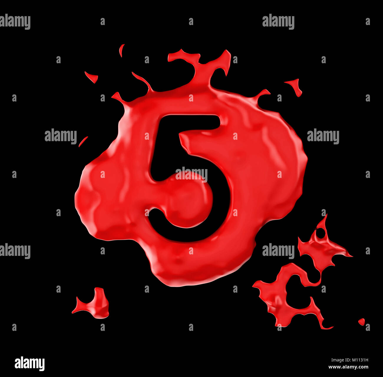 Red blob five figure over black background. Large resolution Stock ...