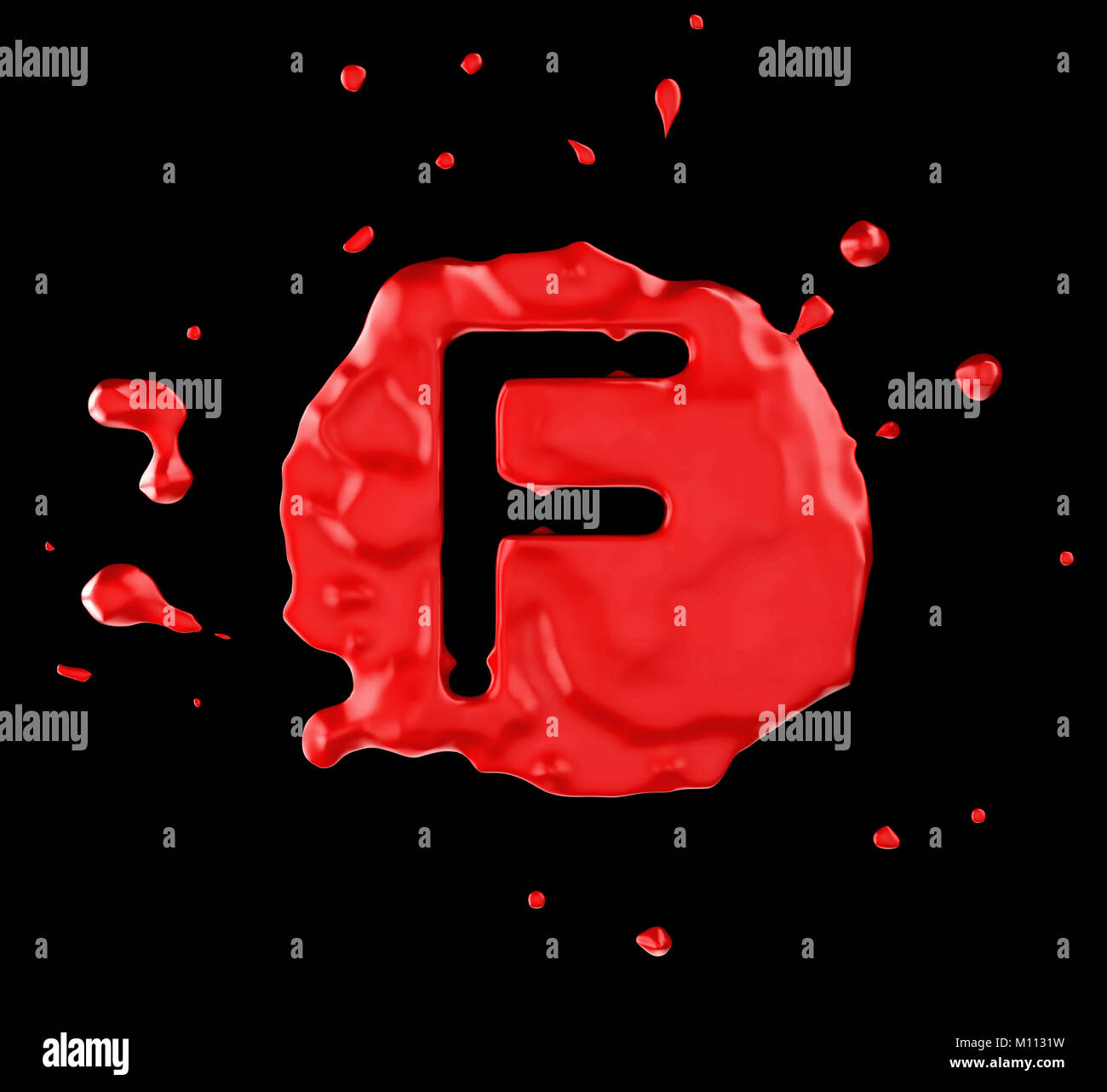 Red blob F letter over black background. Large resolution Stock Photo ...
