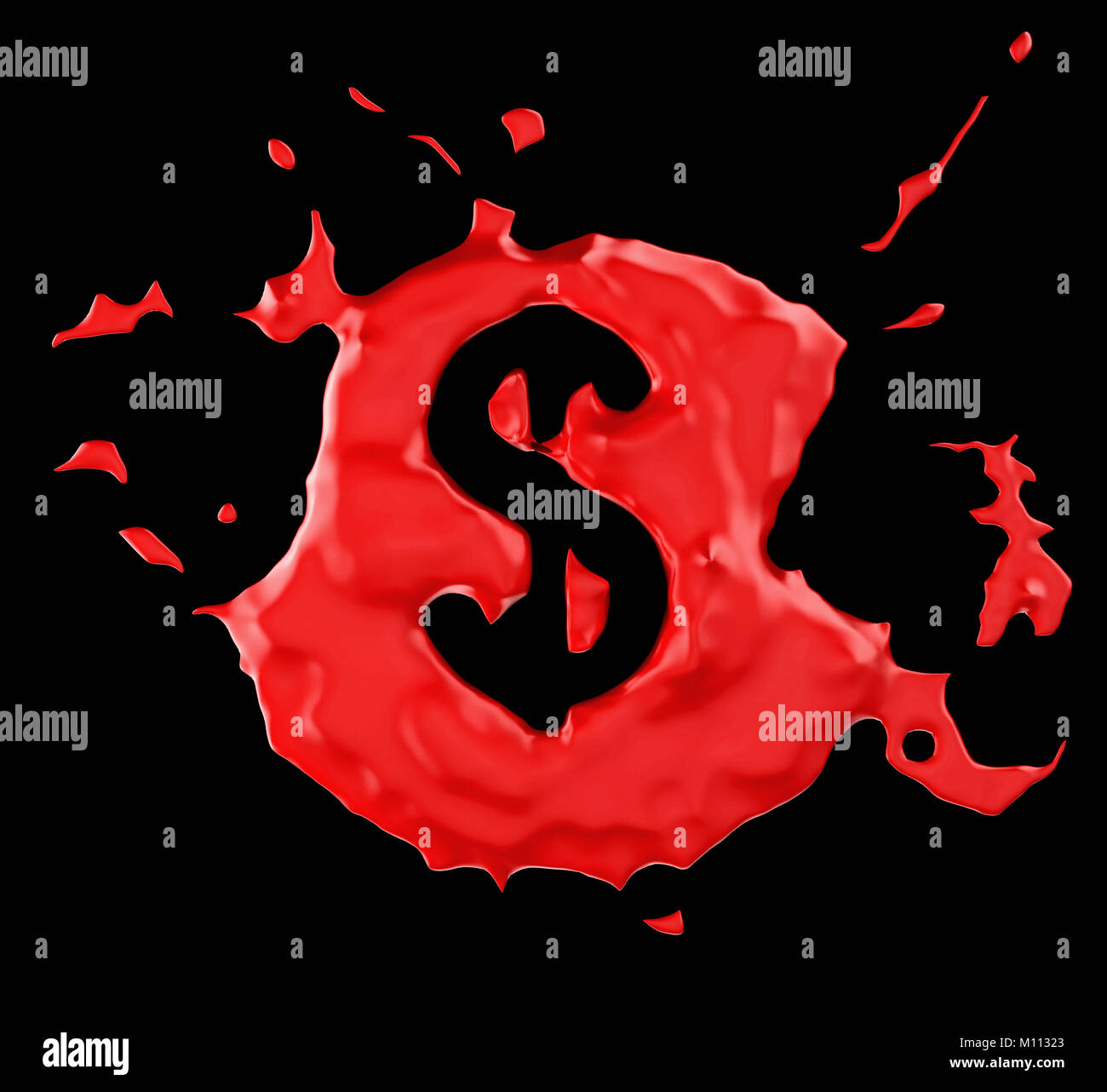 Red blob US dollar symbol over black background. Large resolution Stock ...