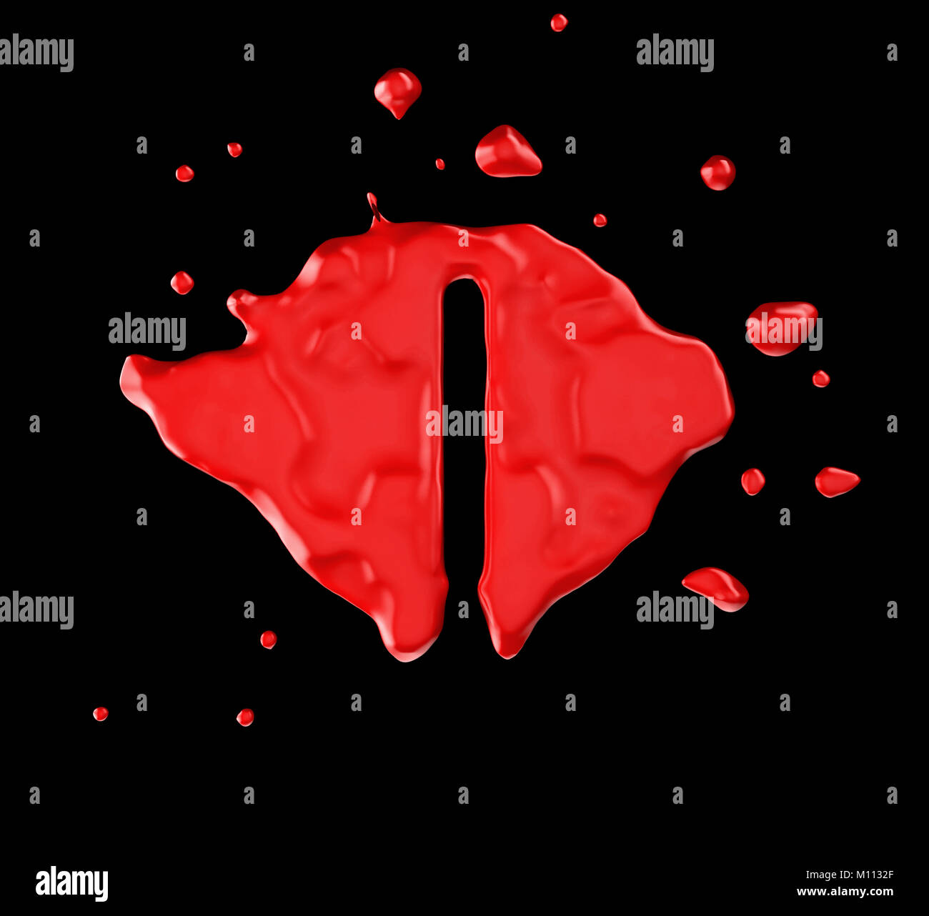 Red blot I letter over black background. Large resolution Stock Photo ...
