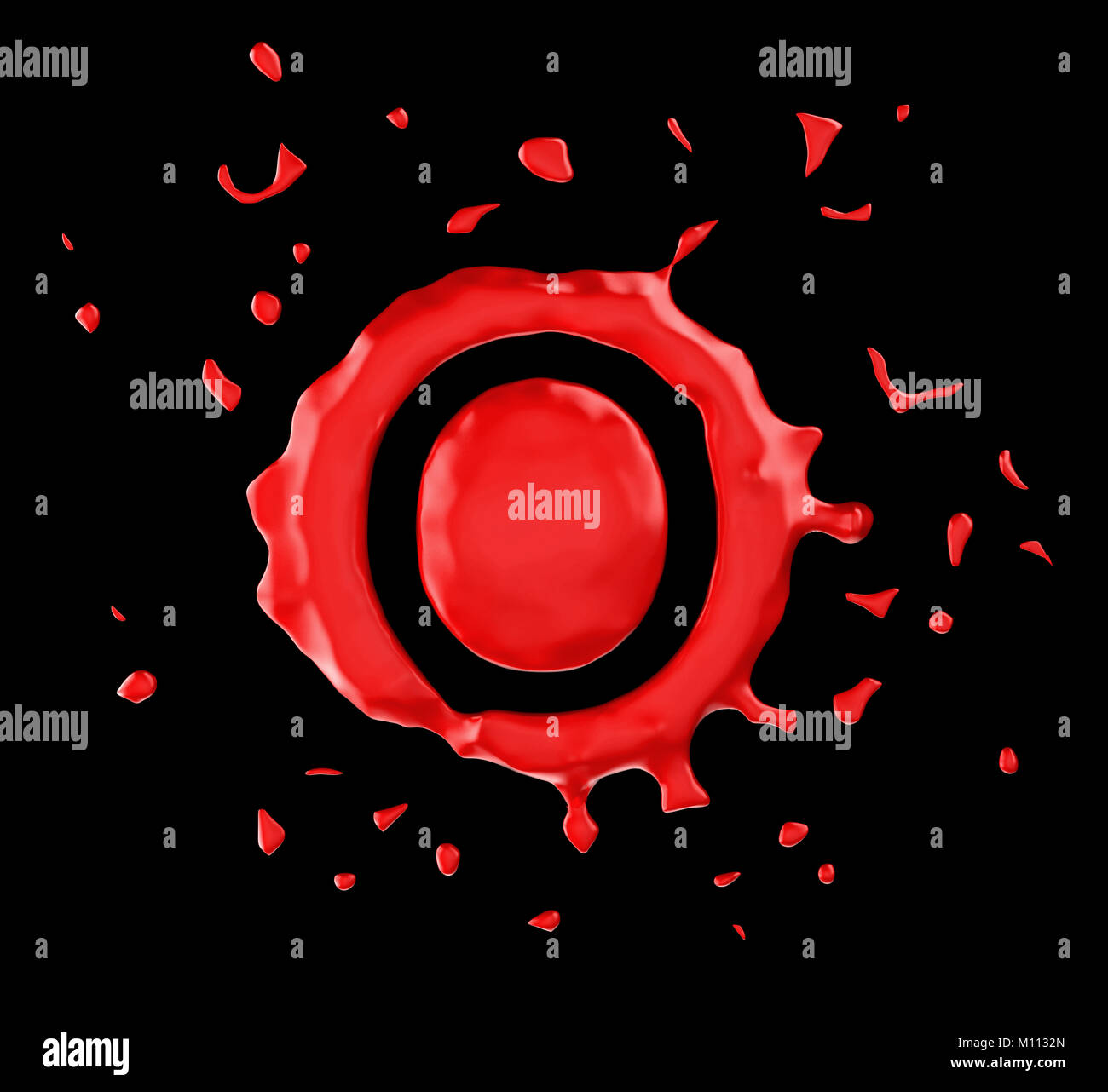 Red blot O letter over black background. Large resolution Stock Photo ...