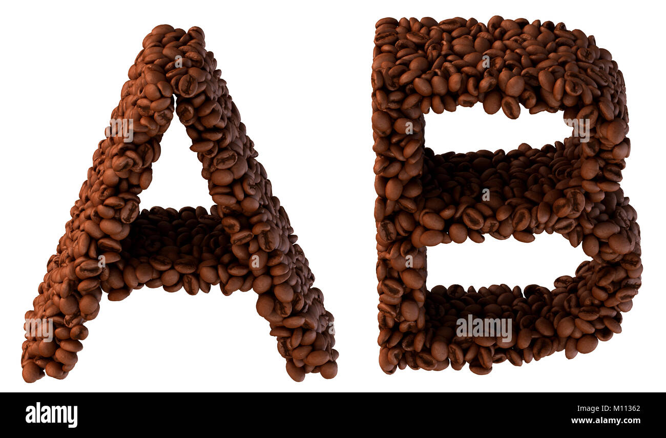 Roasted coffee font letters hi-res stock photography and images - Alamy