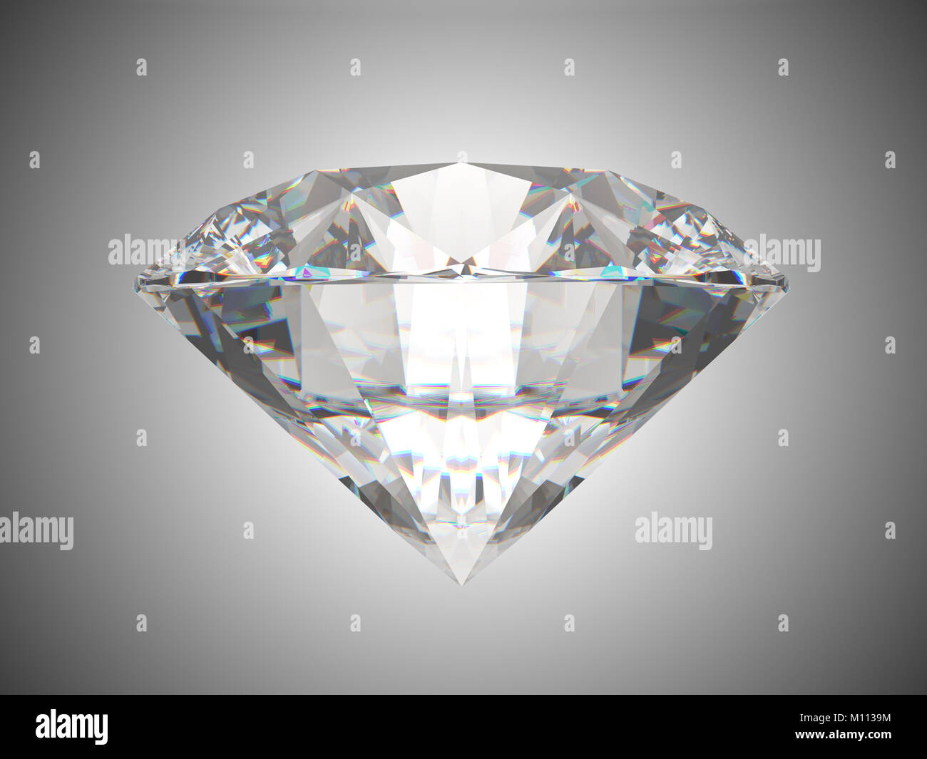 Side view of brilliant cut diamond. Over grey background Stock Photo ...