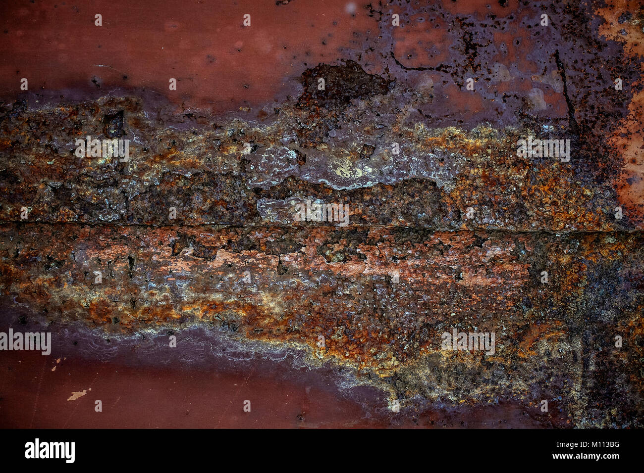 On the old brown sheet metal has a strong rust and corrosion Stock ...