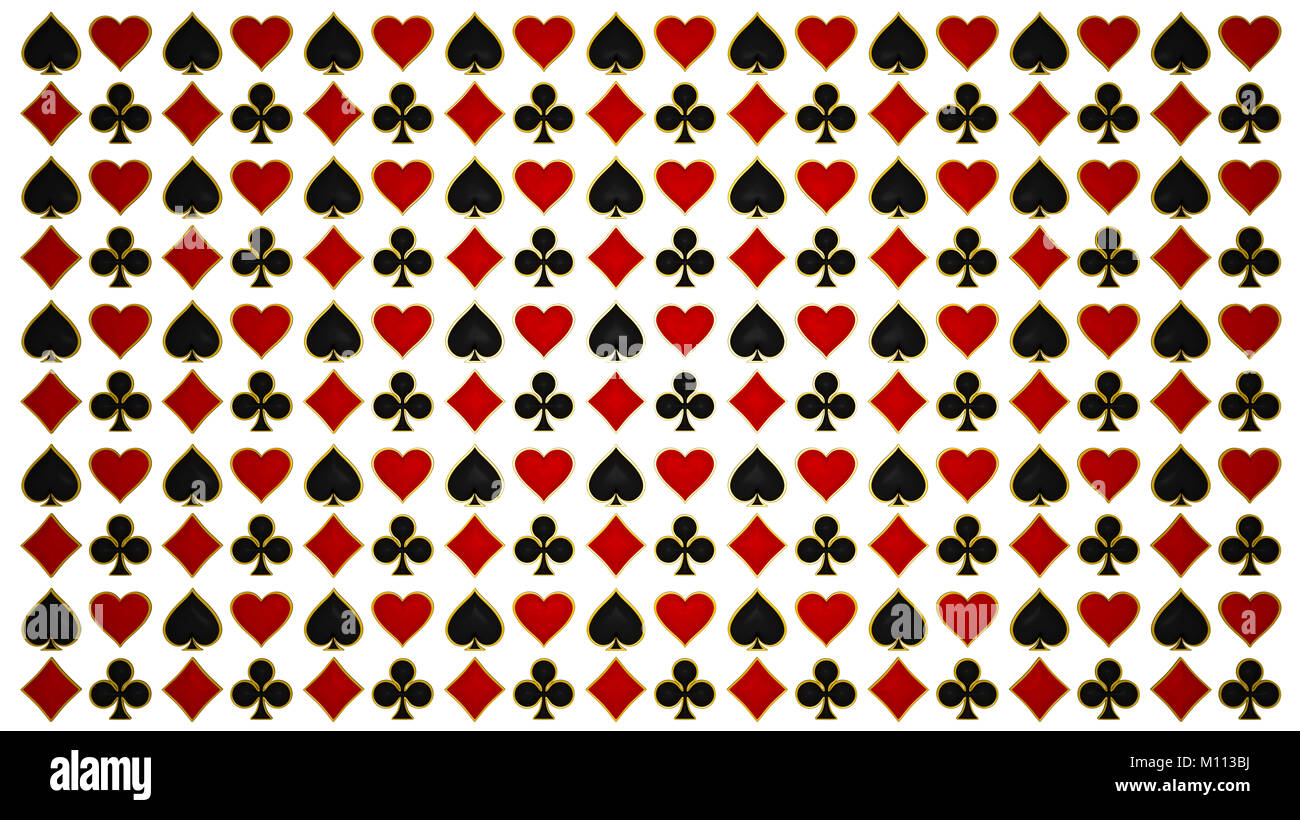 Card suits and poker. Isolated over white. Useful as texture or ...