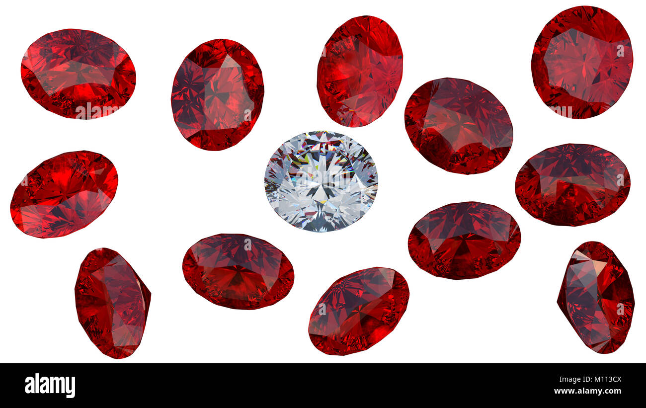 Rubies white background hi-res stock photography and images - Alamy