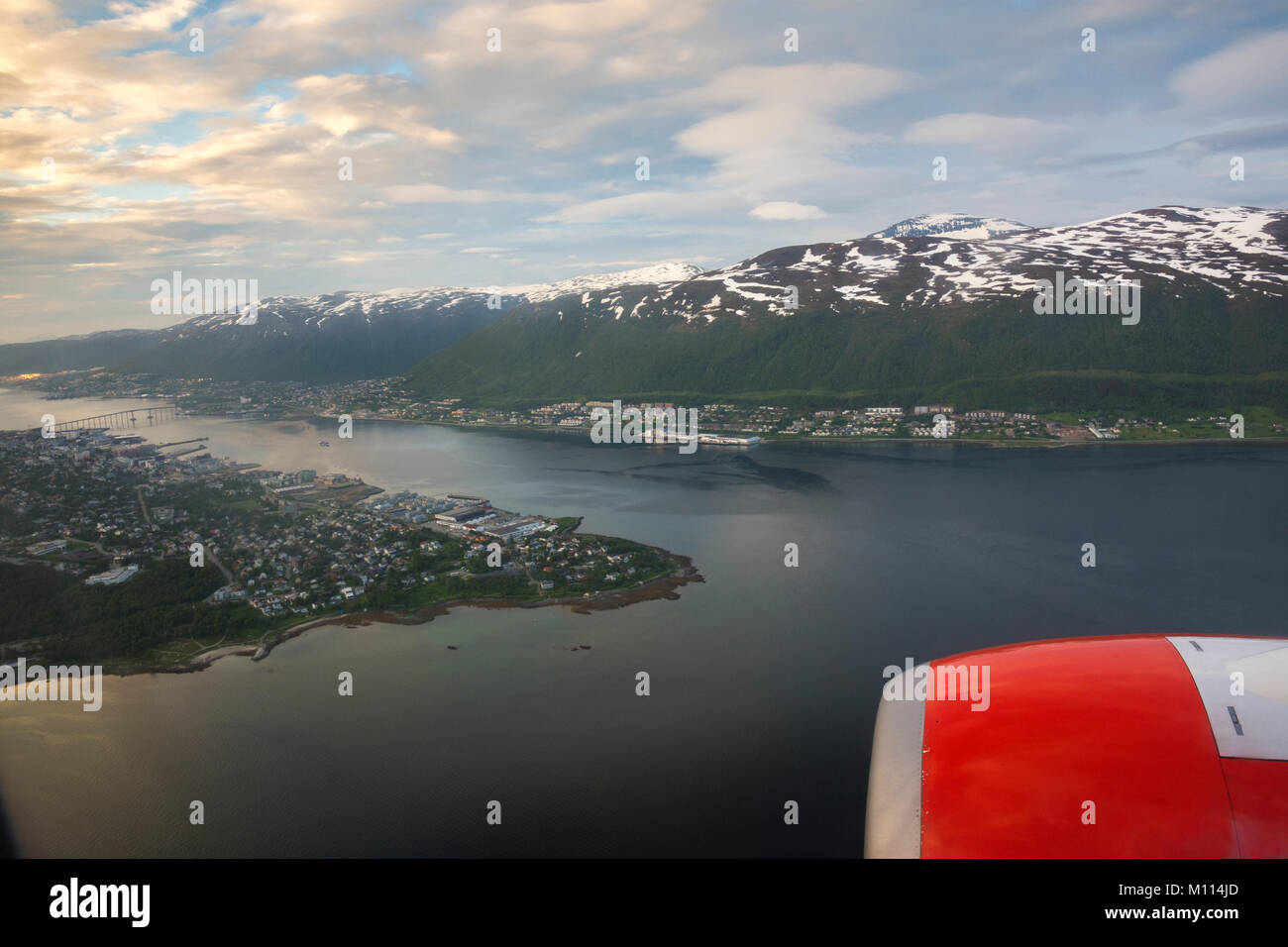 plane flight on Tromso to Lofoten in Norway Stock Photo - Alamy