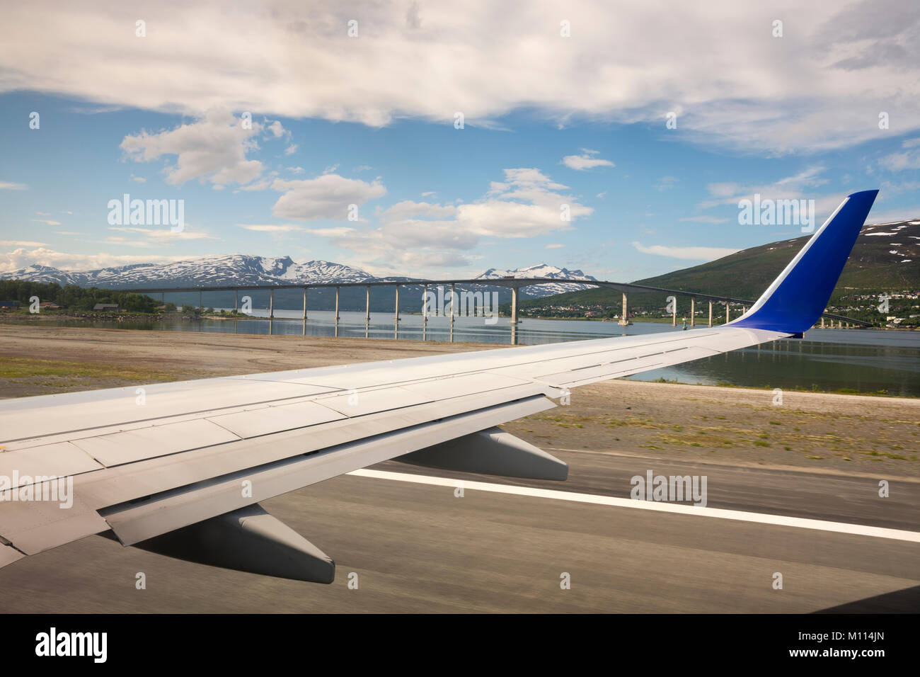 plane flight on Tromso to Lofoten in Norway Stock Photo - Alamy