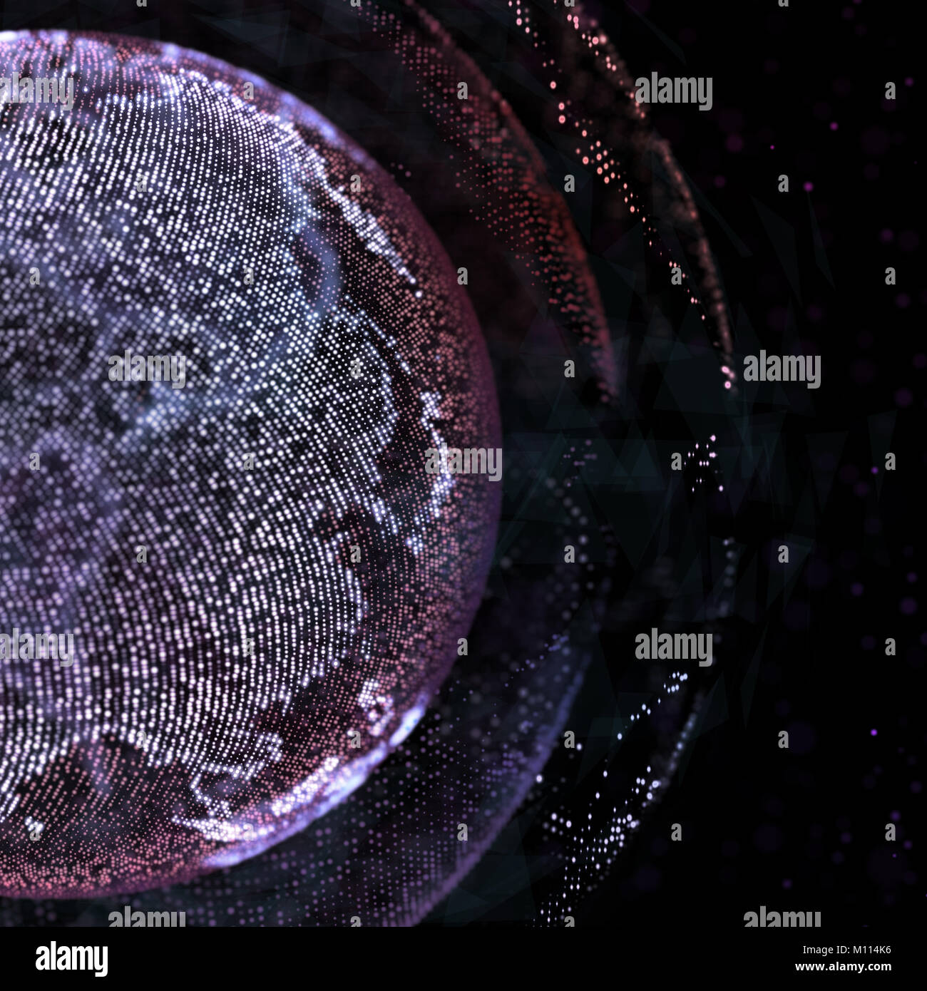 3d illustration of detailed virtual planet Earth. Technological digital ...