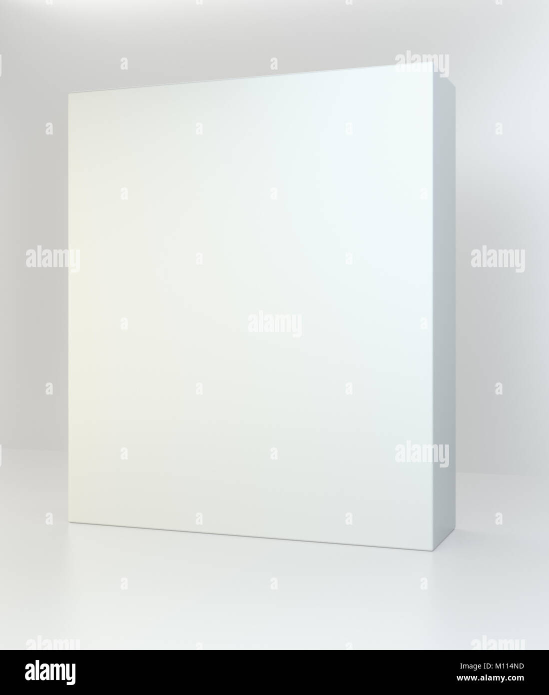 White tall rectangle blank box on studio background. 3D Illustration ...