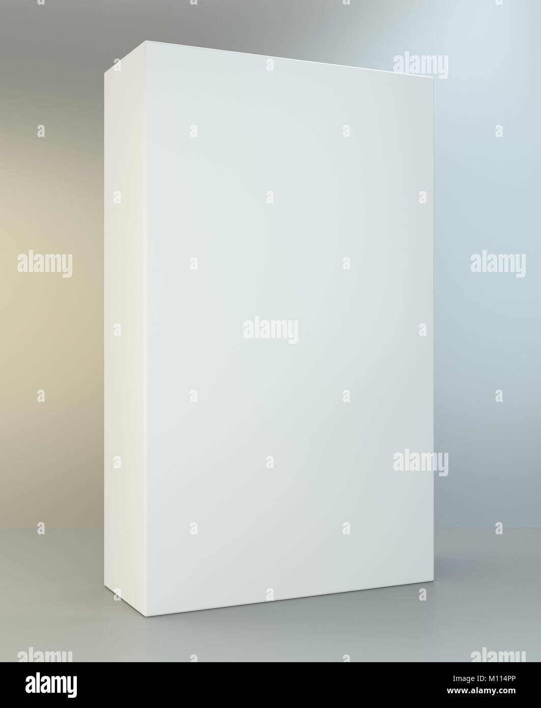 White tall rectangle blank box on studio background. 3D Illustration ...