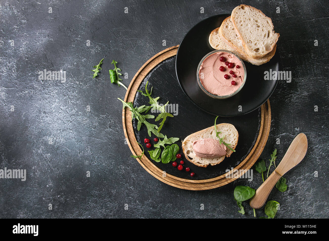 Liver paste with bread Stock Photo - Alamy