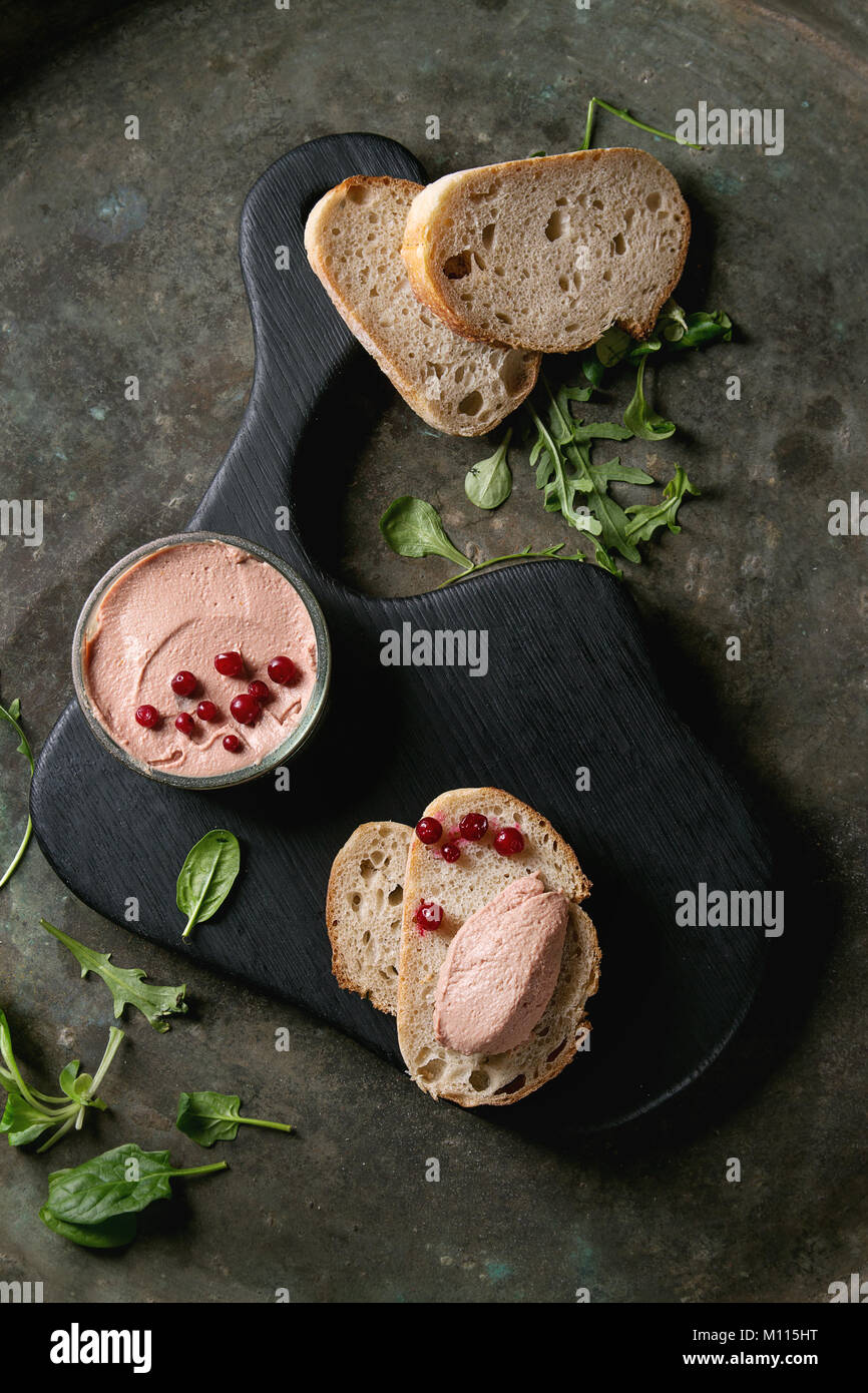 Liver paste with bread Stock Photo - Alamy