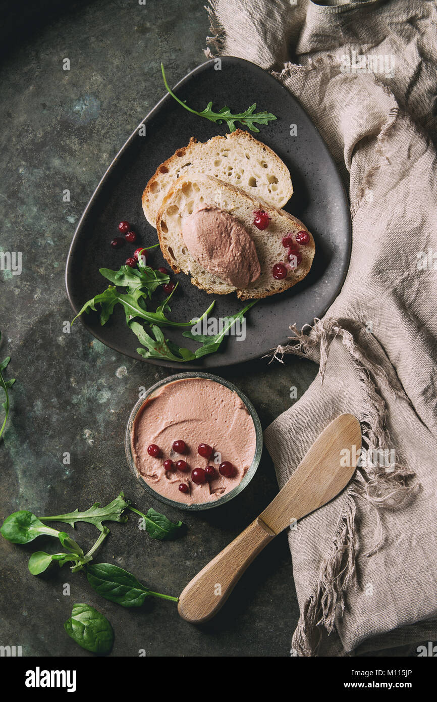 Liver paste with bread Stock Photo - Alamy