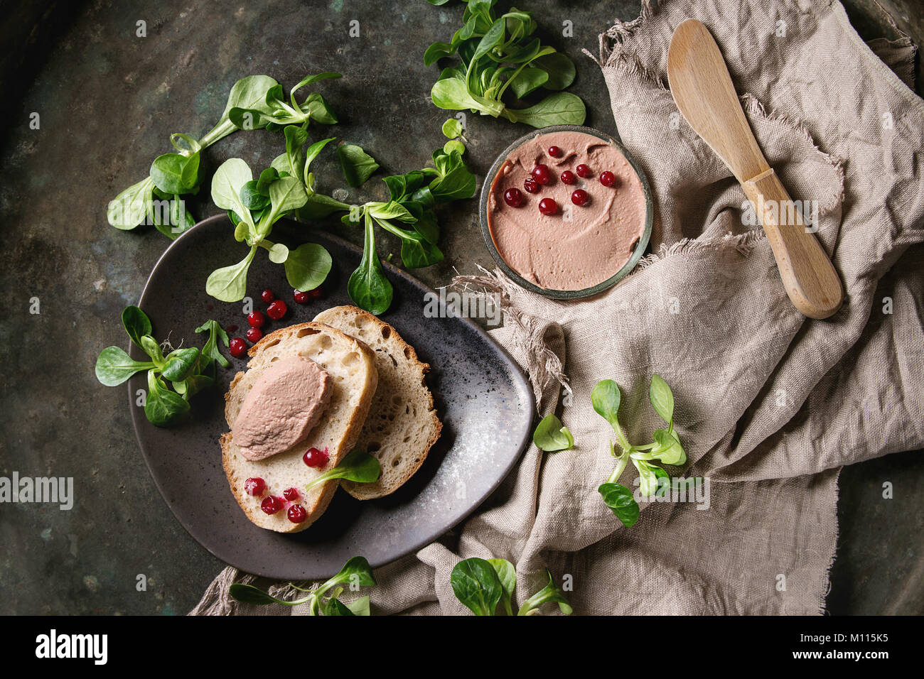 Liver paste with bread Stock Photo - Alamy