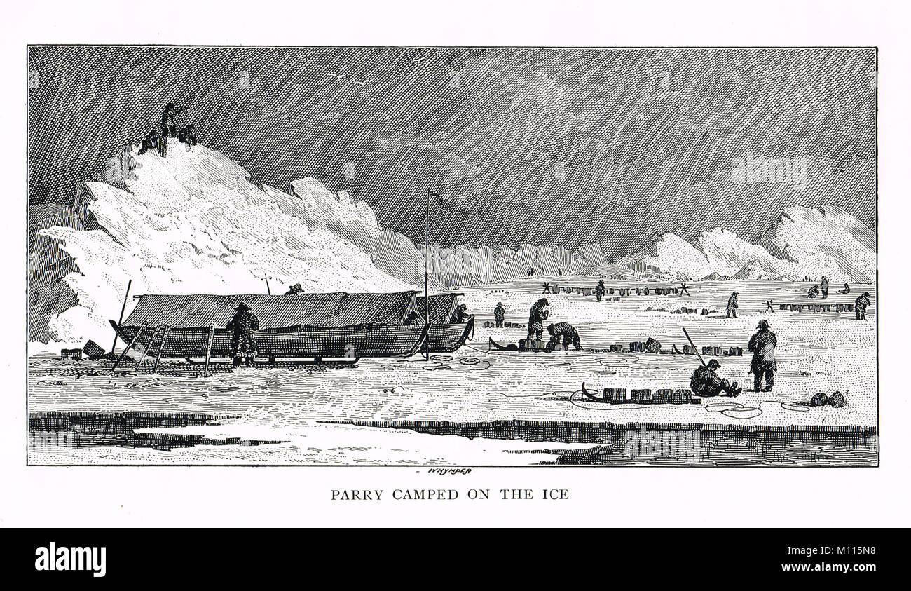 William Parry, expedition camped on Ice, 1827 Stock Photo - Alamy