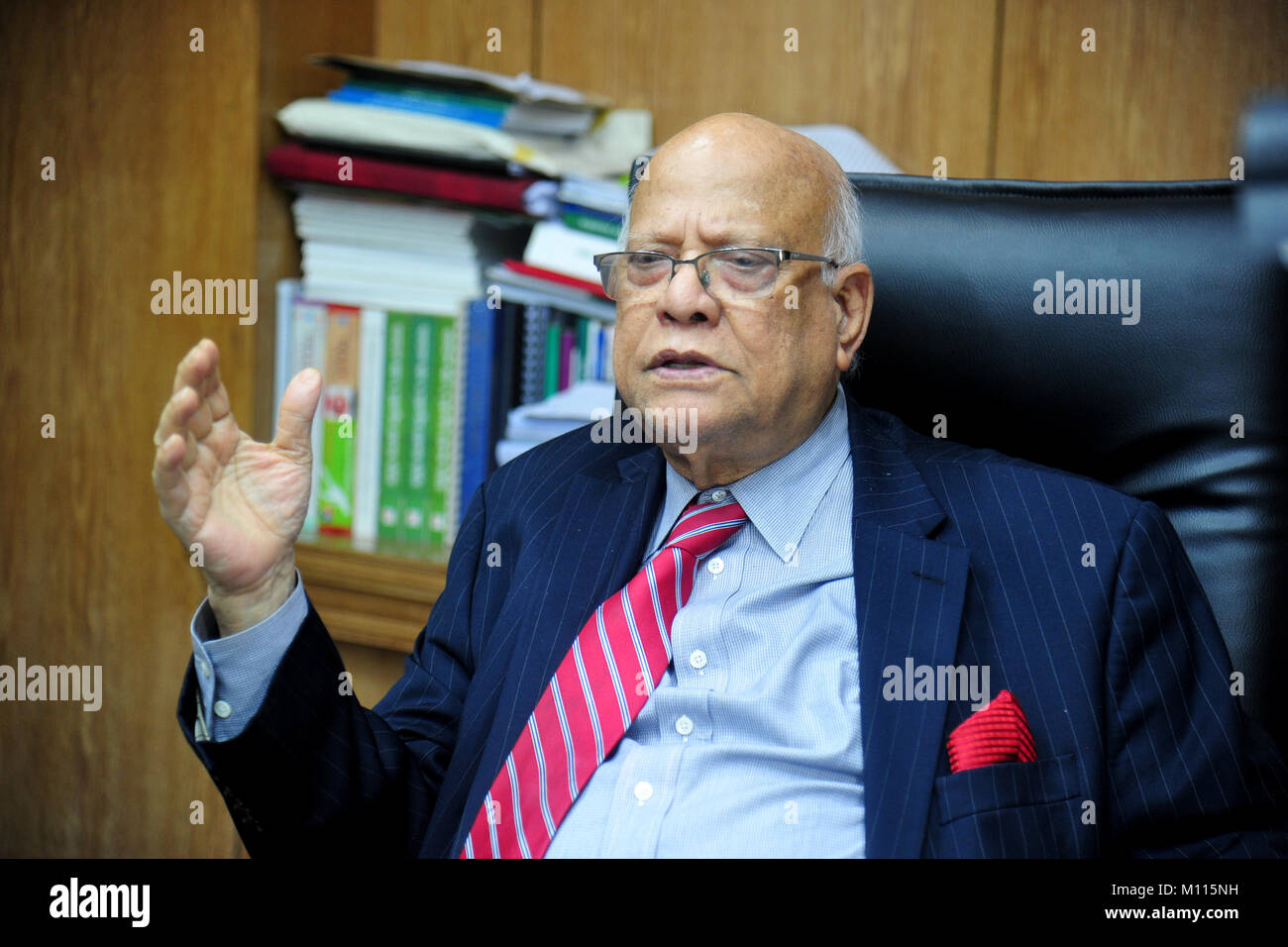 Bangladeshi finance minister Abul Maal Abdul Muhith at Finance Ministry in Dhaka, Bangladesh ...