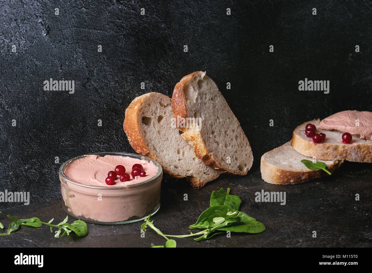 Liver paste with bread Stock Photo - Alamy