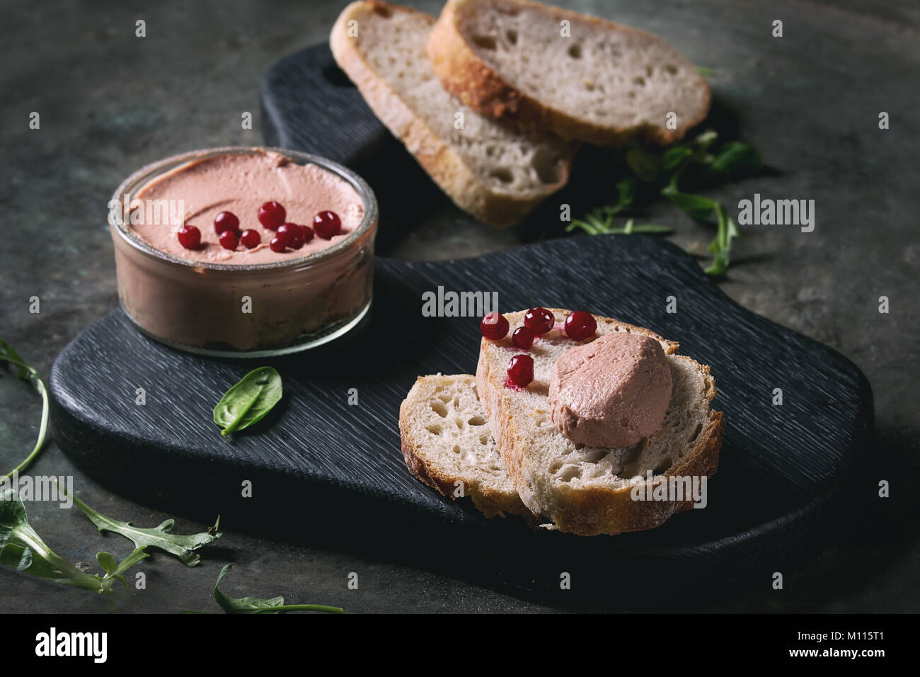 Liver paste with bread Stock Photo - Alamy