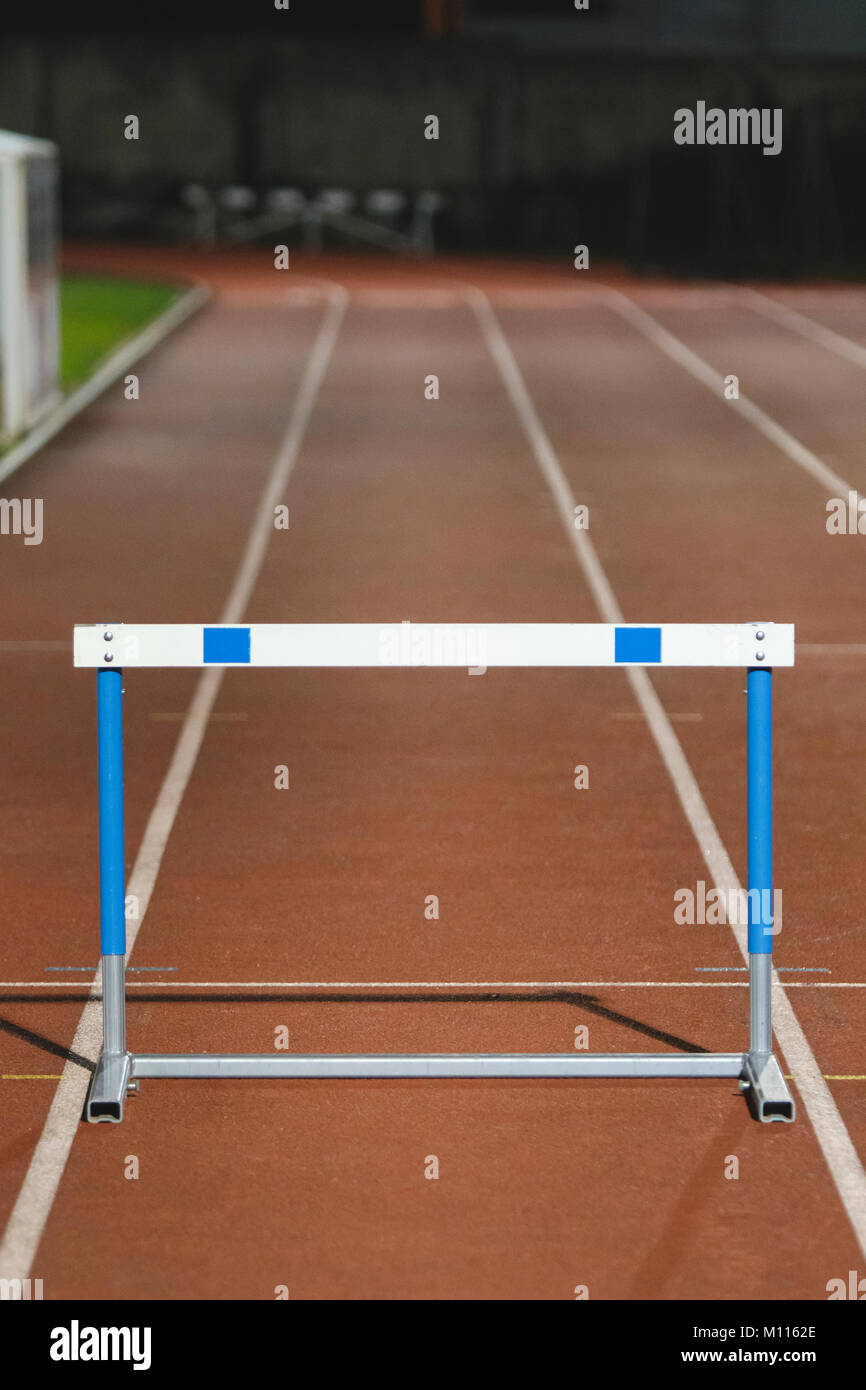 Rows of hurdles Stock Photo - Alamy