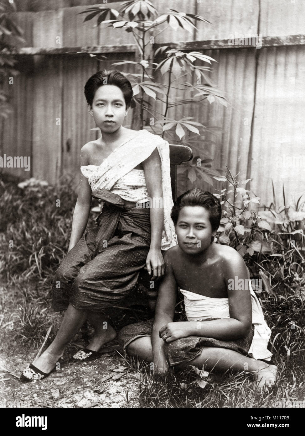 Two young women, Siam (Thailand) c.1880 Stock Photo - Alamy