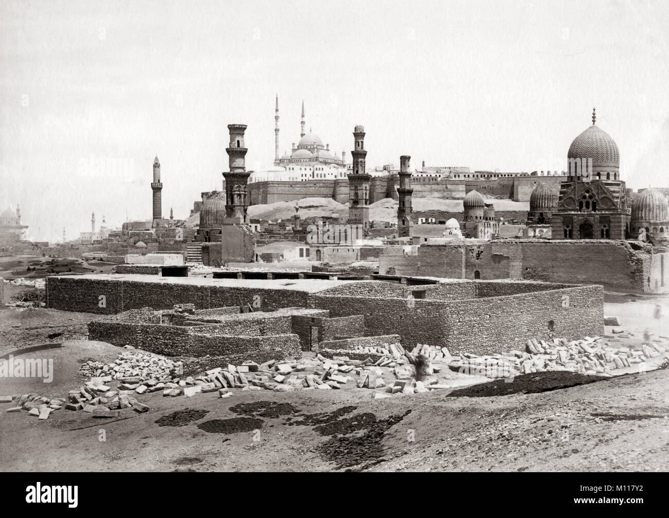 View of Cairo and the Citadel, Egypt c.1870's Stock Photo - Alamy