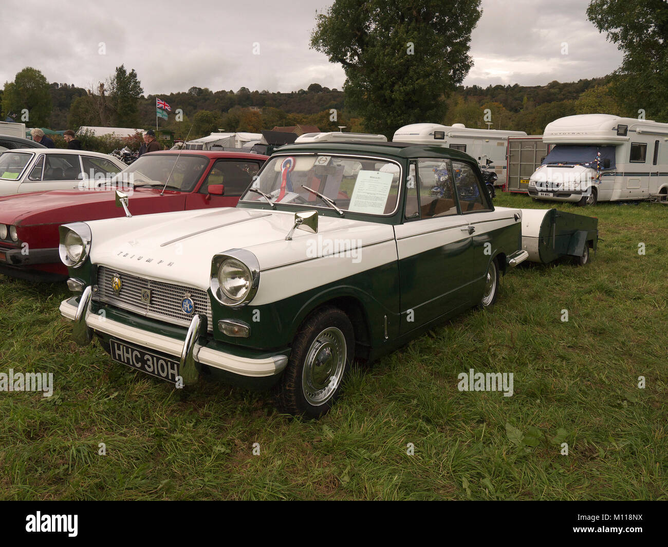 Classic Triumph Herald car at Ashover festival of lights Stock Photo ...