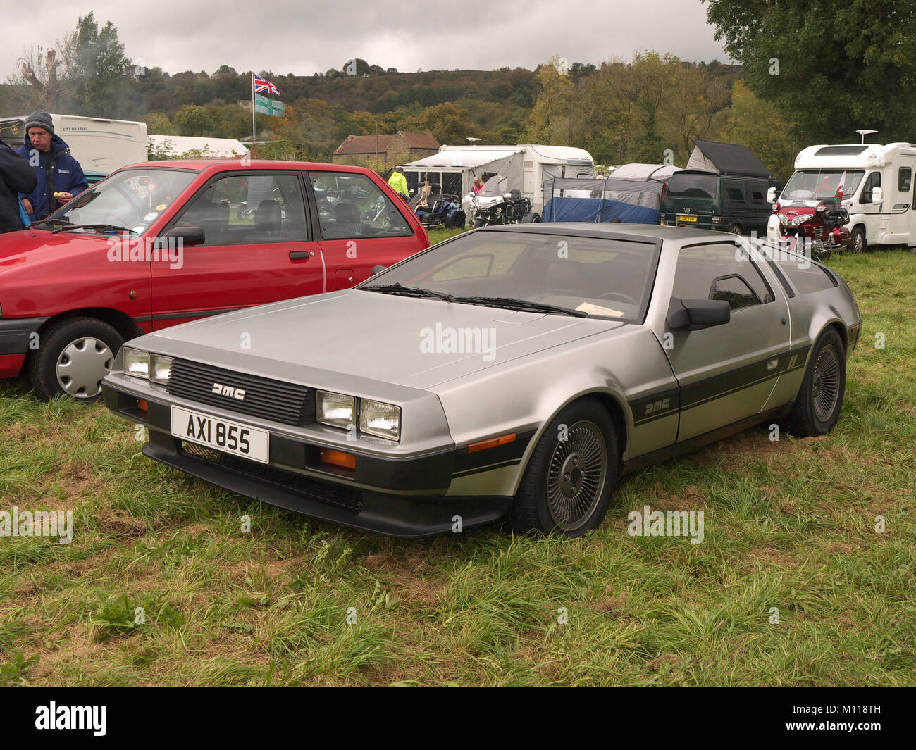 De-lorean on display at Ashover festival of lights Stock Photo - Alamy