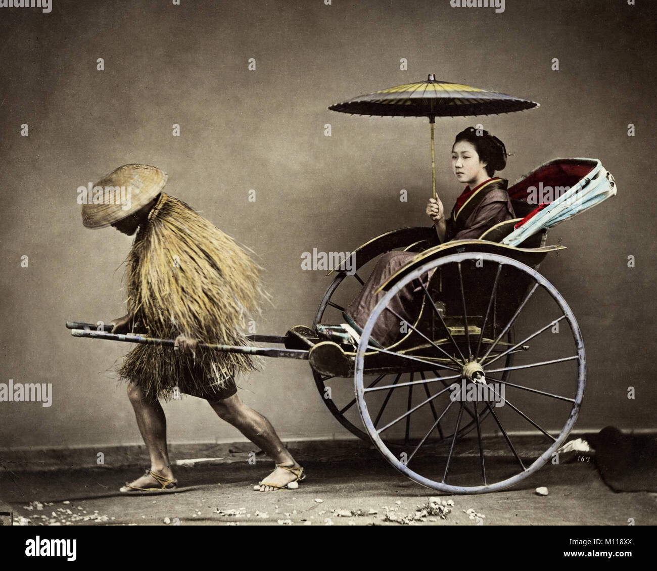 Girl in rickshaw, Japan Stock Photo - Alamy