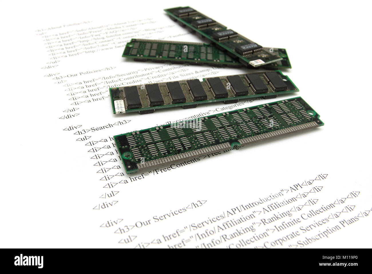 pc memory on background of page make in html language with tag Stock ...