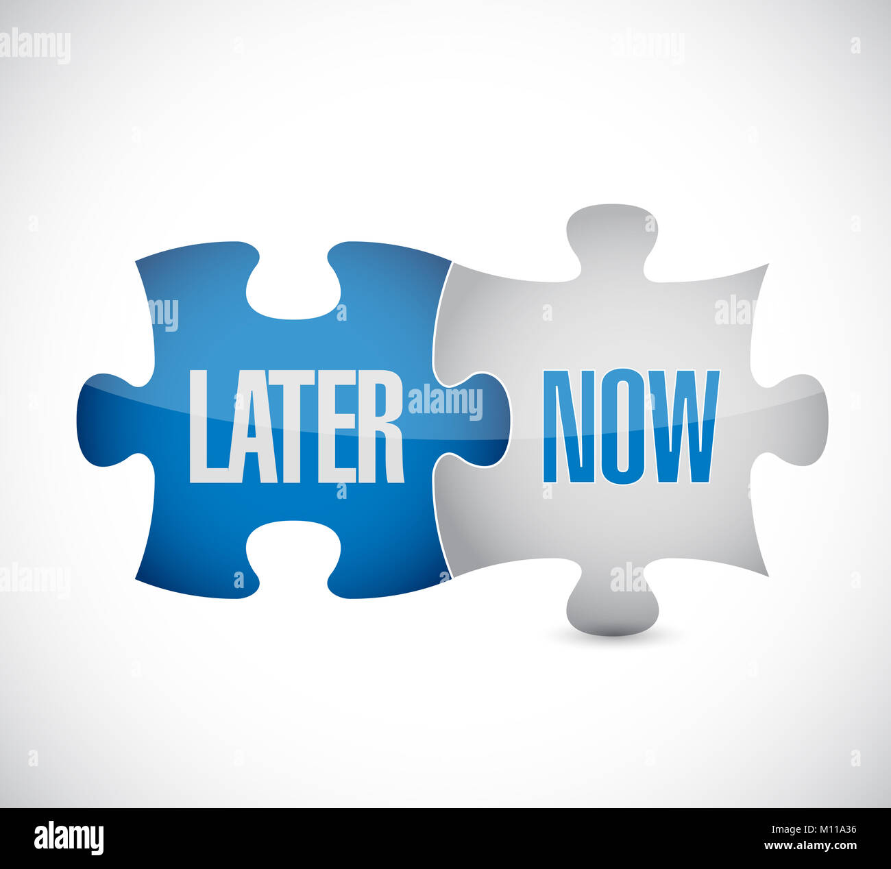 later and now puzzle concept illustration design isolated over white ...